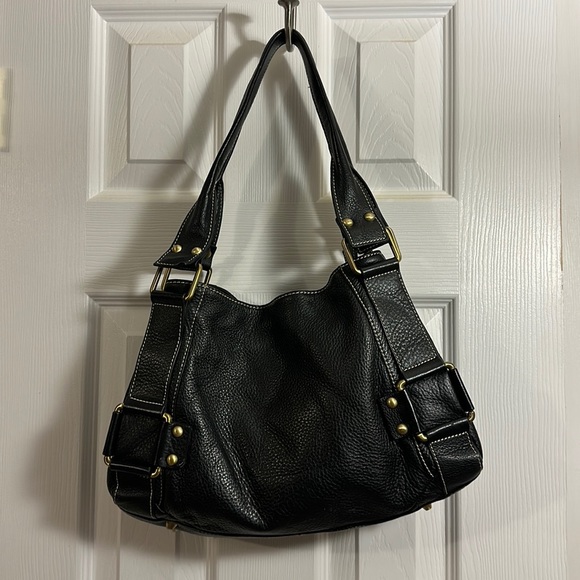 Vera Pelle | Bags | Vera Pelle Black Leather Shoulder Bag | Poshmark